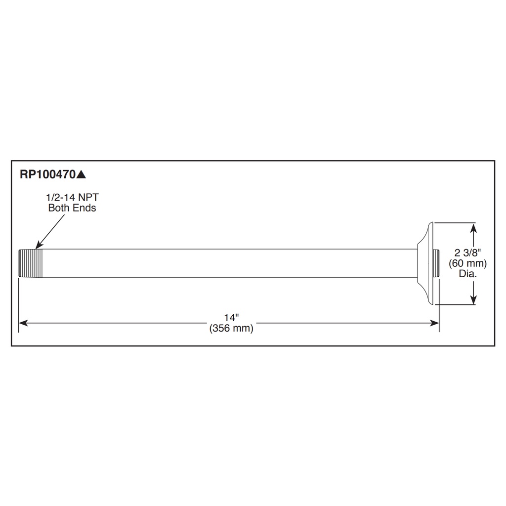 Brizo RP100470BN Charlotte Shower Arm & Flange 14" Ceiling Mount